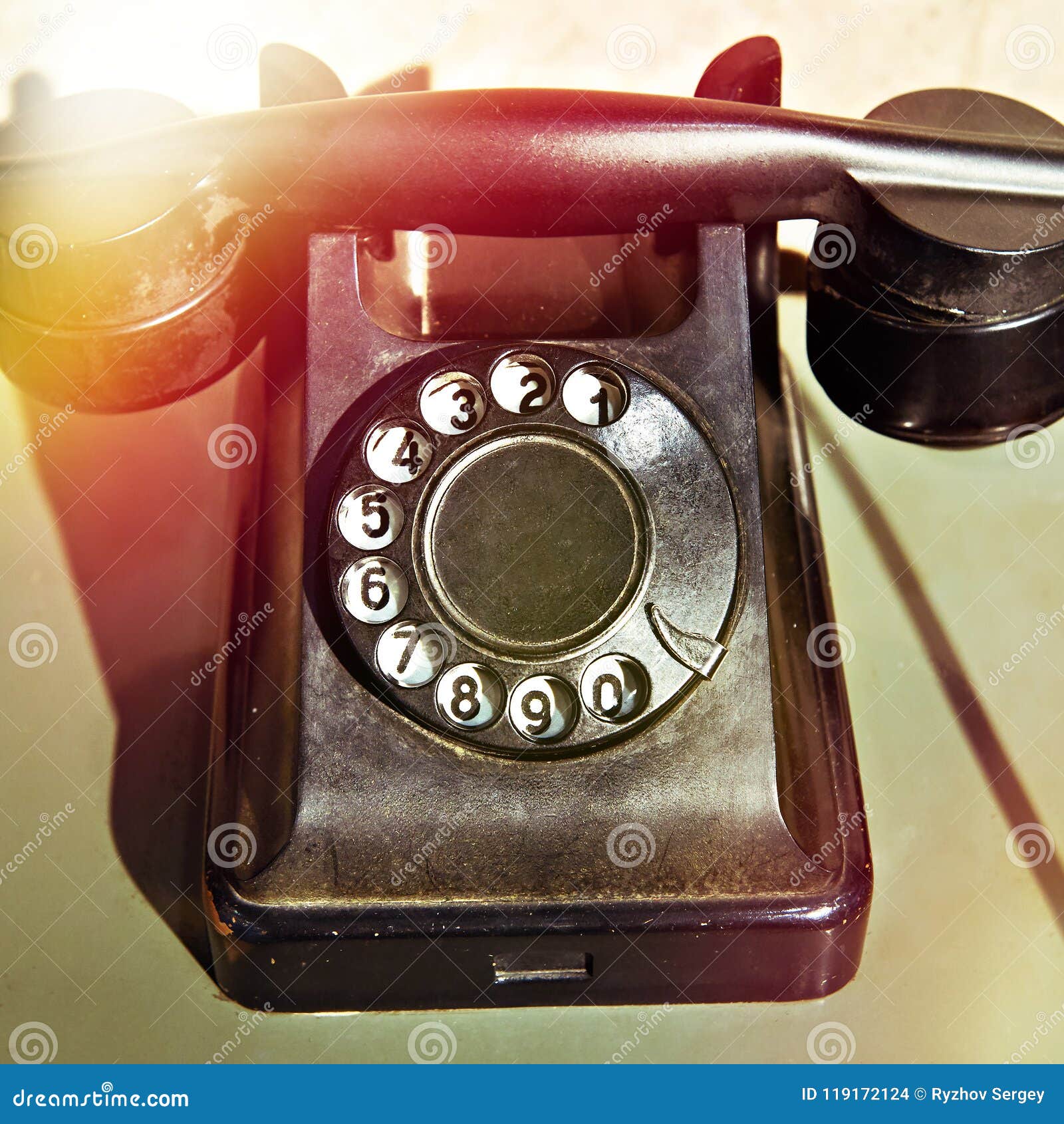 Retro Rotary Dial Telephone Stock Photo - Image of cord, telephone ...