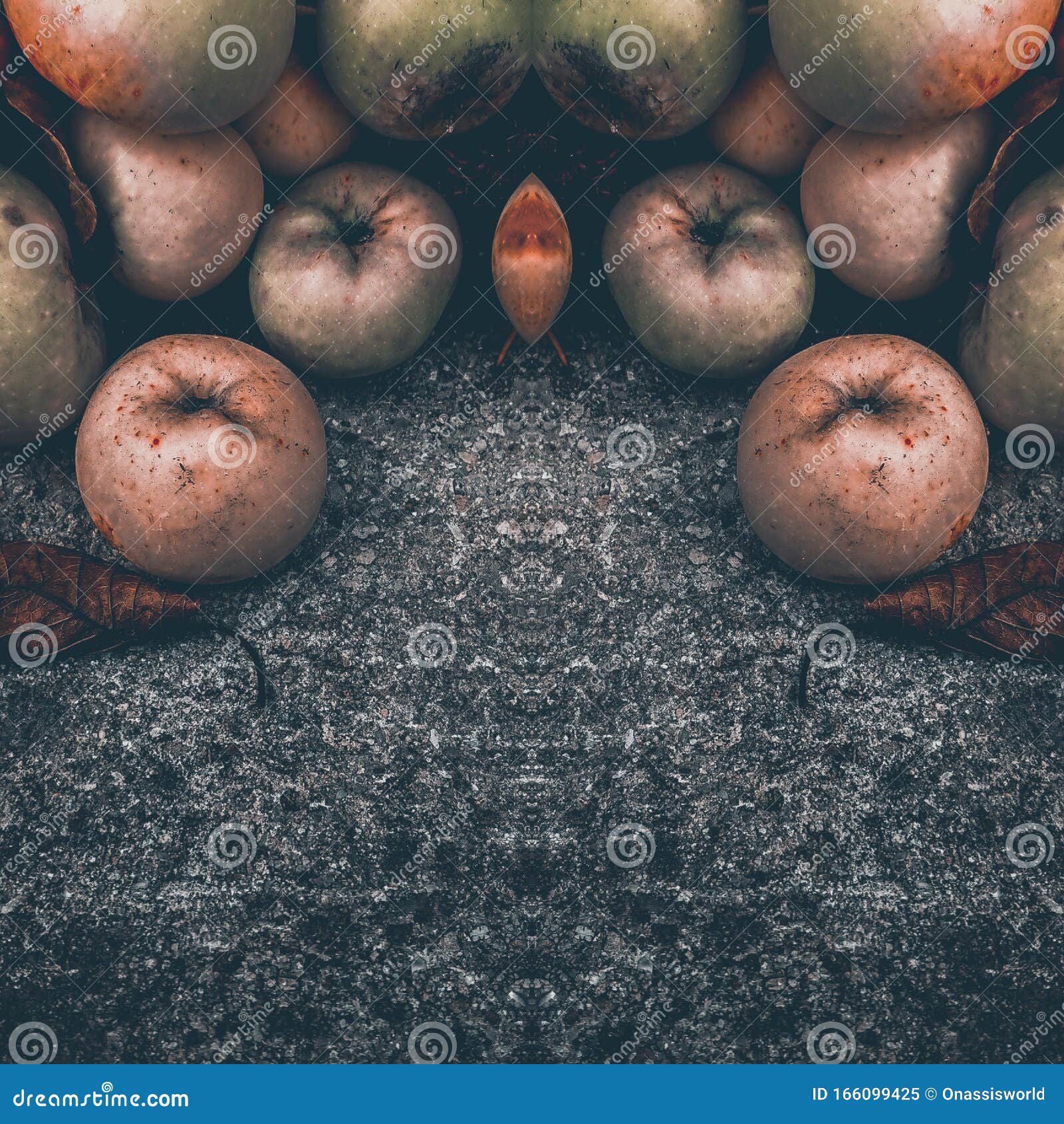 Retro Rotten Apples Background Abstract Art Stock Image - Image of ...