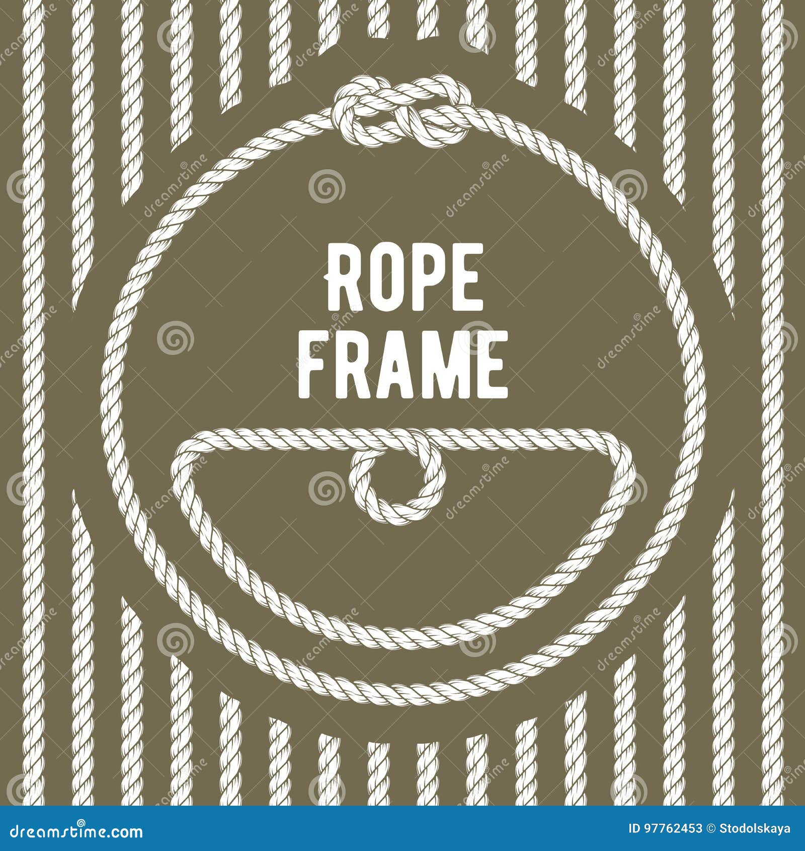 Round Rope Frame. Circle Ropes, Rounded Border And Decorative Marine ...