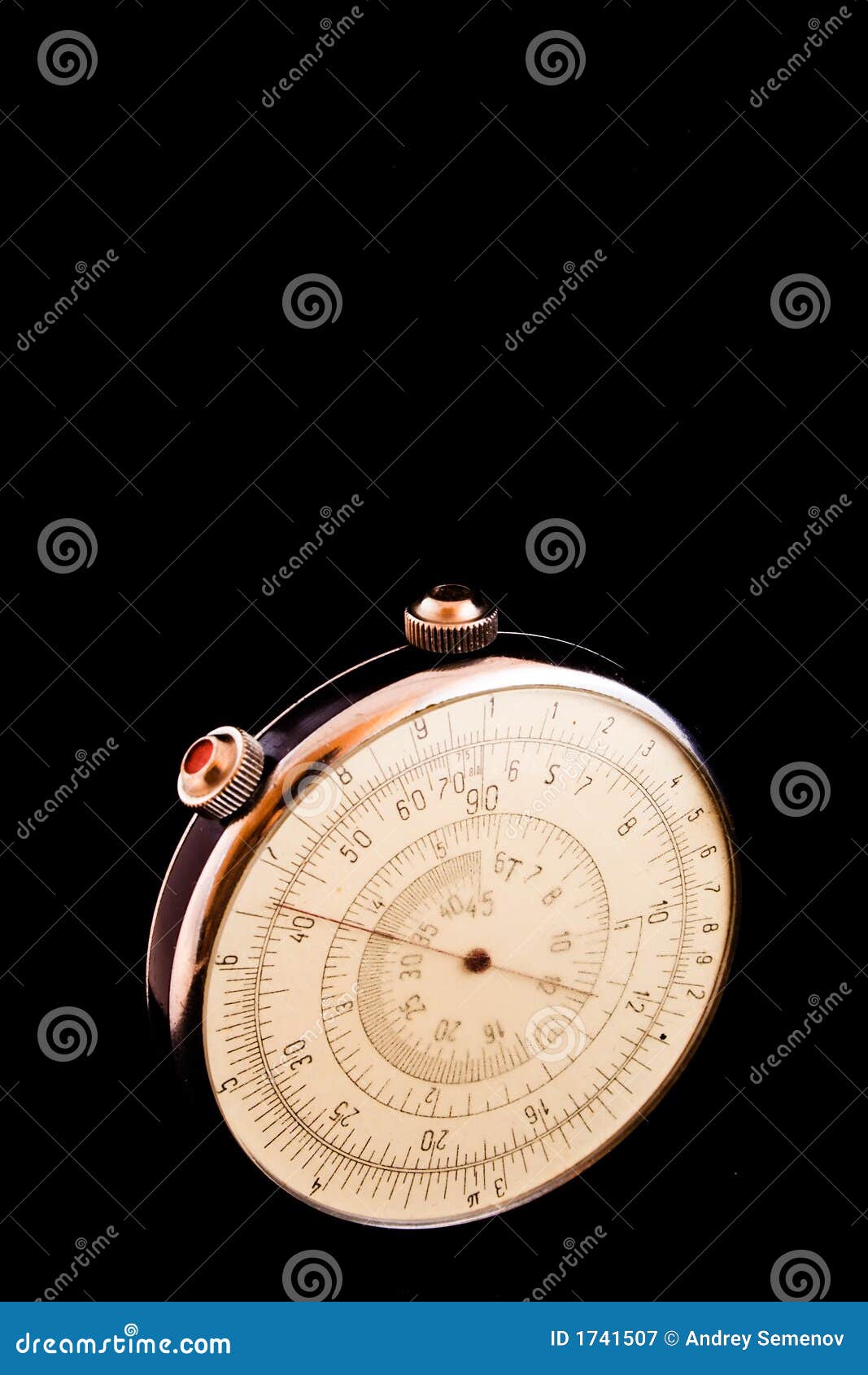 Retro Round Slide-rule with Scratched Glass Stock Image - Image of ...