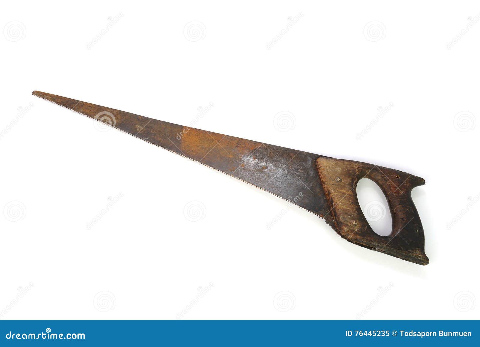 Retro Rusty Hand Saw Tool Isolated on White Background Stock Image ...