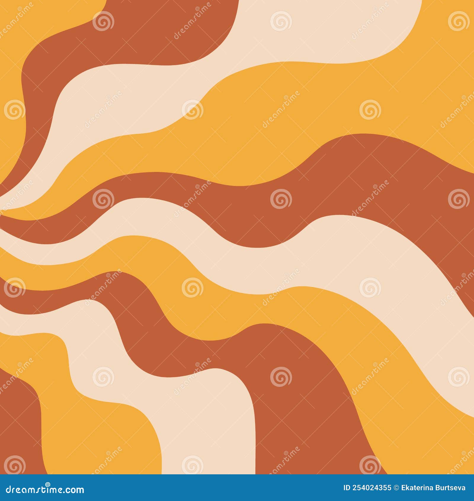 Retro 70s Abstract Mid Century Boho Background Vector Illustration ...