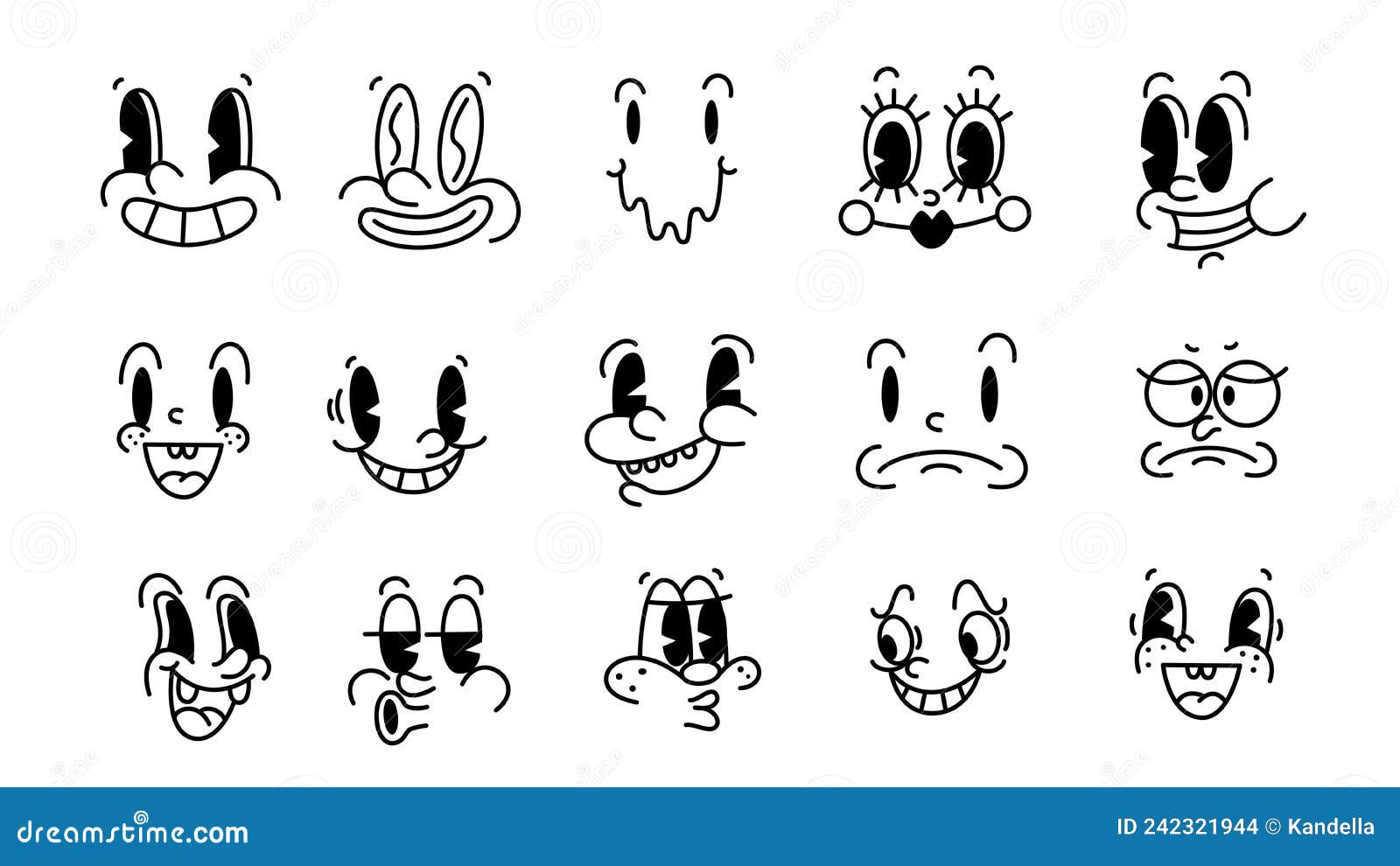 Retro 30s Cartoon and Comics Characters Faces Stock Vector ... Retro 30s Cartoon and Comics Characters Faces Stock Vector ...