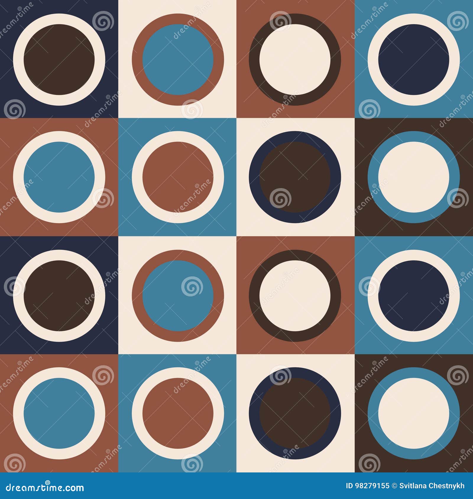 Retro 70s Pattern with Lines and Circles Stock Vector - Illustration of ...