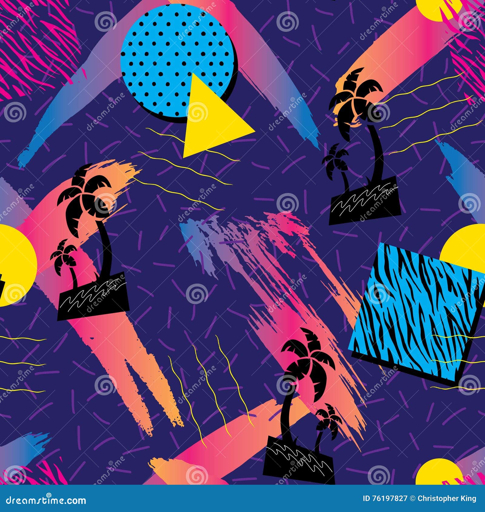 Retro 1980s Pattern stock vector. Illustration of prints - 76197827