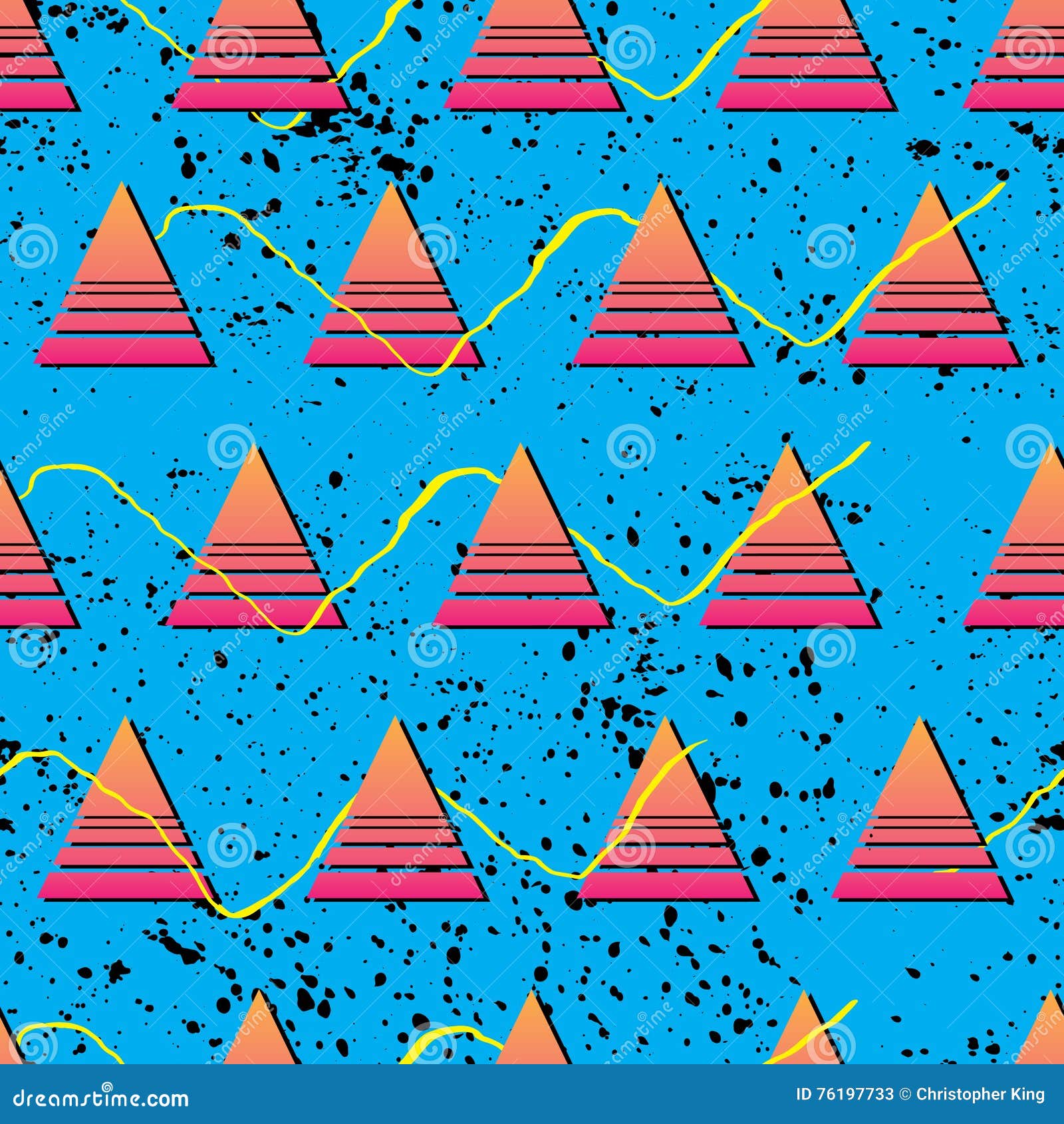 Retro 1980s Pattern Cartoon Vector | CartoonDealer.com #76197733