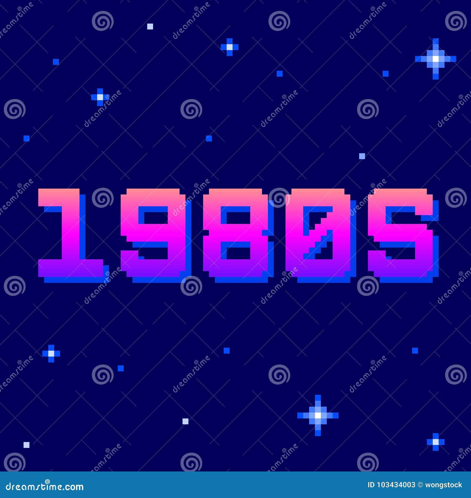 Retro 1980s Pixel Text. EPS8 Vector Stock Vector - Illustration of ...