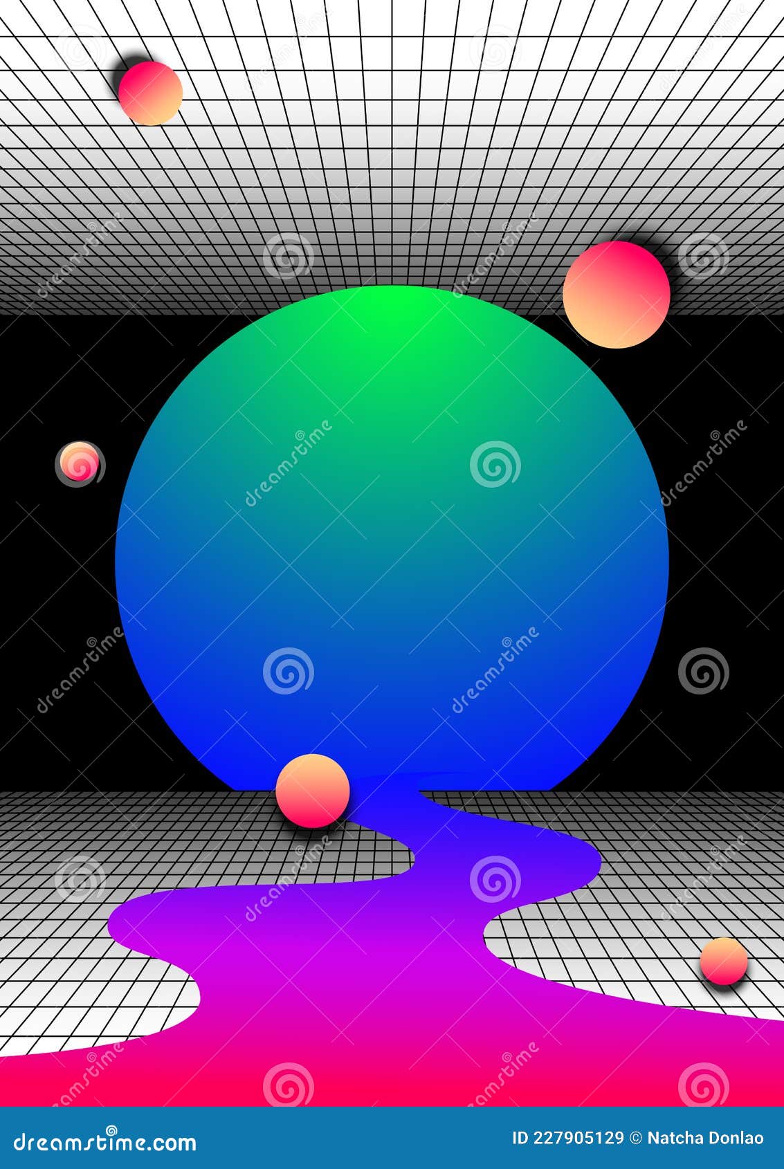 Retro 80s Style Abstract Background Decorative Neon Gradient Color ...