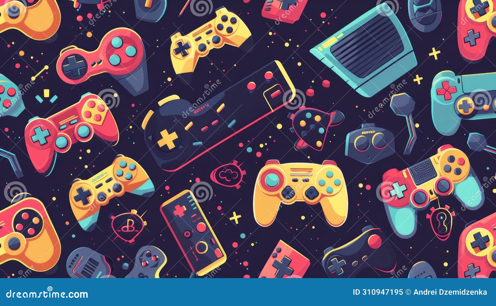 The Retro 90s Style Gamepads, Play Stations, Controllers, Endless ...