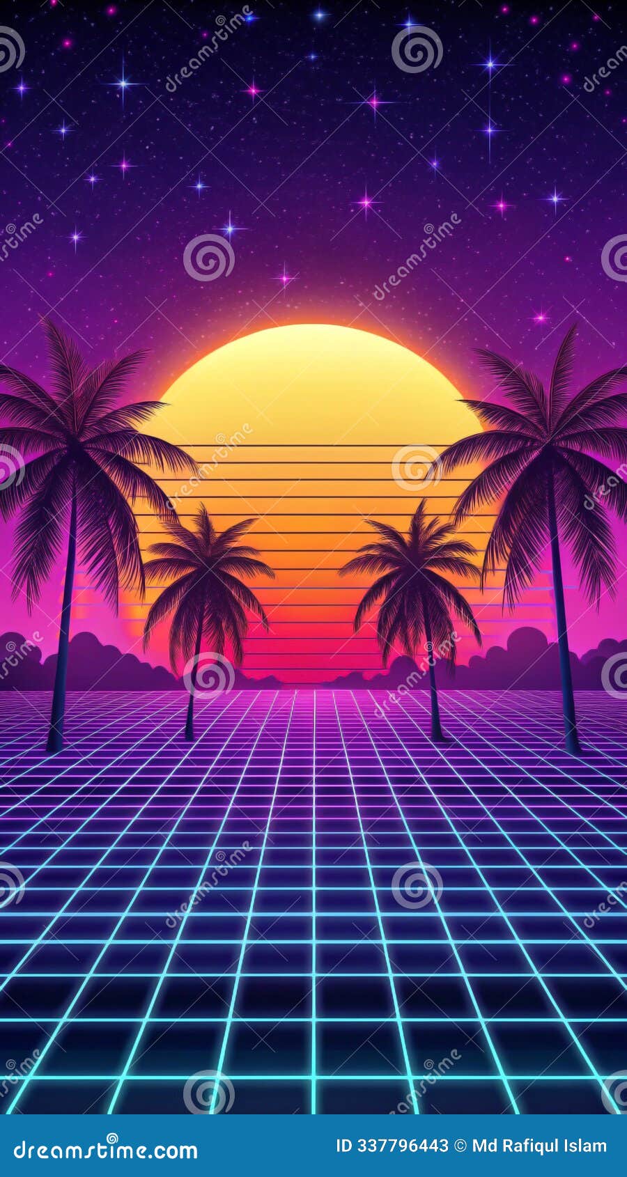 Retro 80s Synthwave a Throwback To the 1980s. Generative AI Stock ...