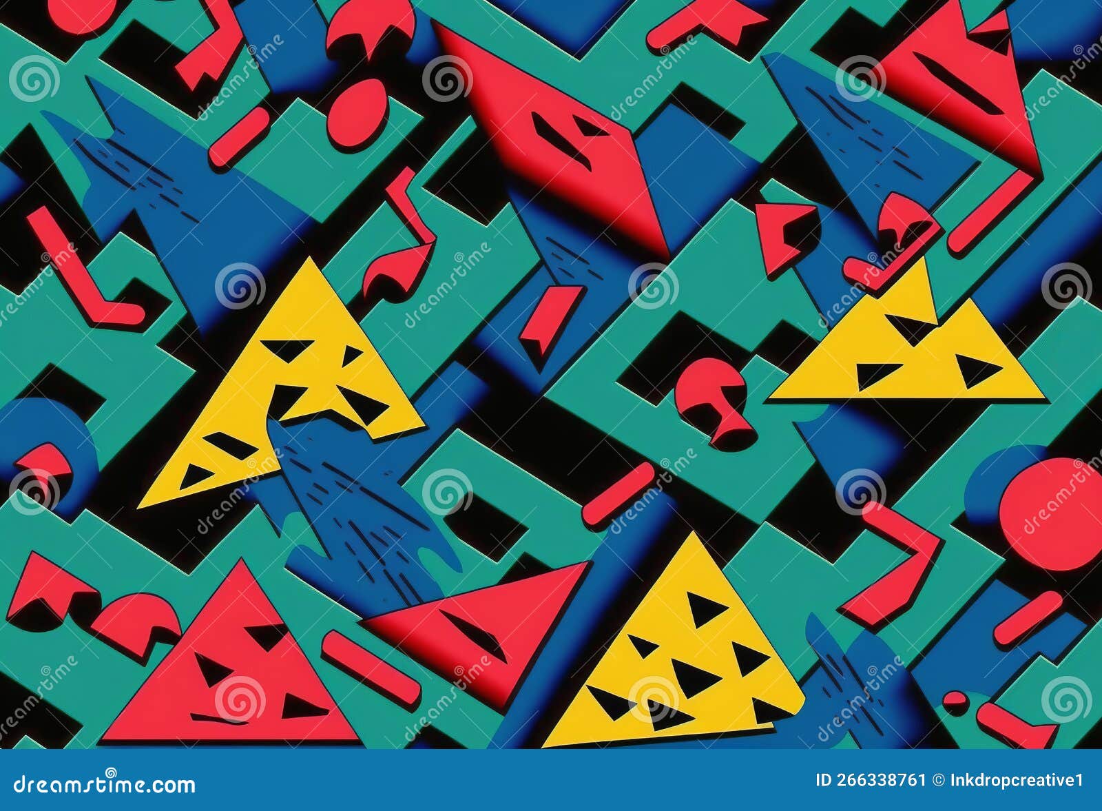 Retro 1980s or 90s Trendy Background Pattern. Generative Ai Stock ...