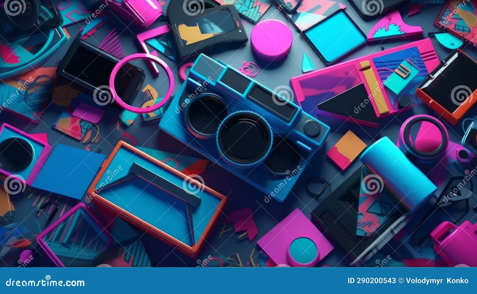 Retro 1980s or 90s Trendy Background Pattern. Generative Ai Stock Image ...