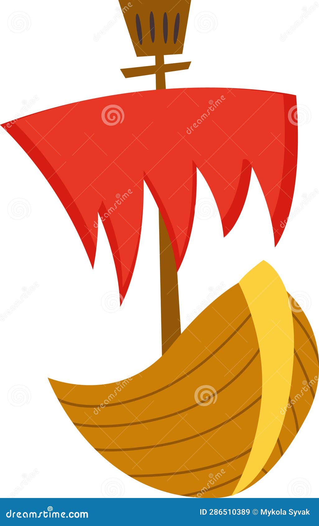 Retro Sailing Ship stock vector. Illustration of water - 286510389