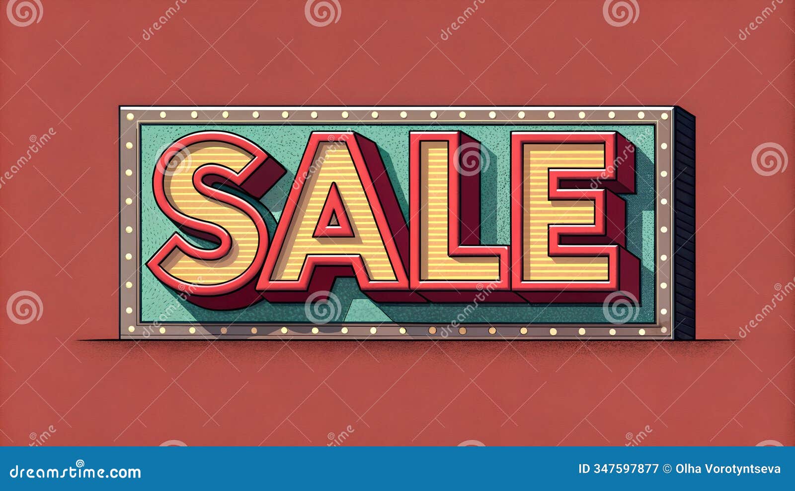 : Retro Sale Sign with Bold Typography Stock Illustration ...