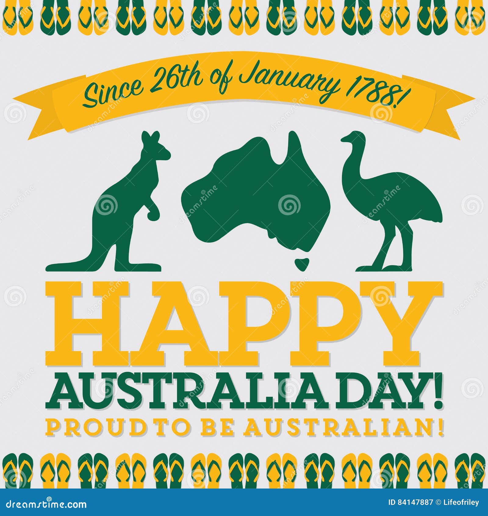 Retro Sash Australia Day Card Stock Illustration - Illustration of ...