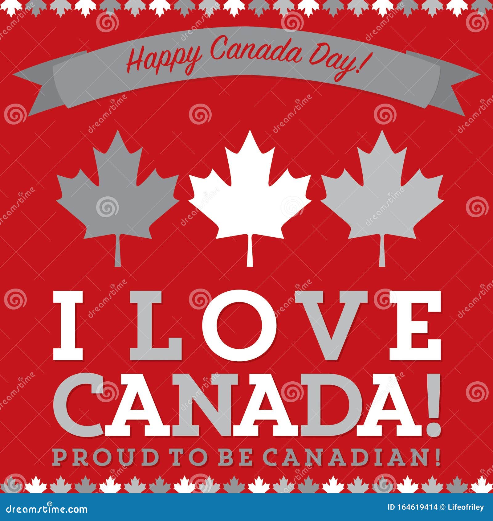 Happy Canada Day Maple Leaf Card Stock Vector - Illustration of french ...