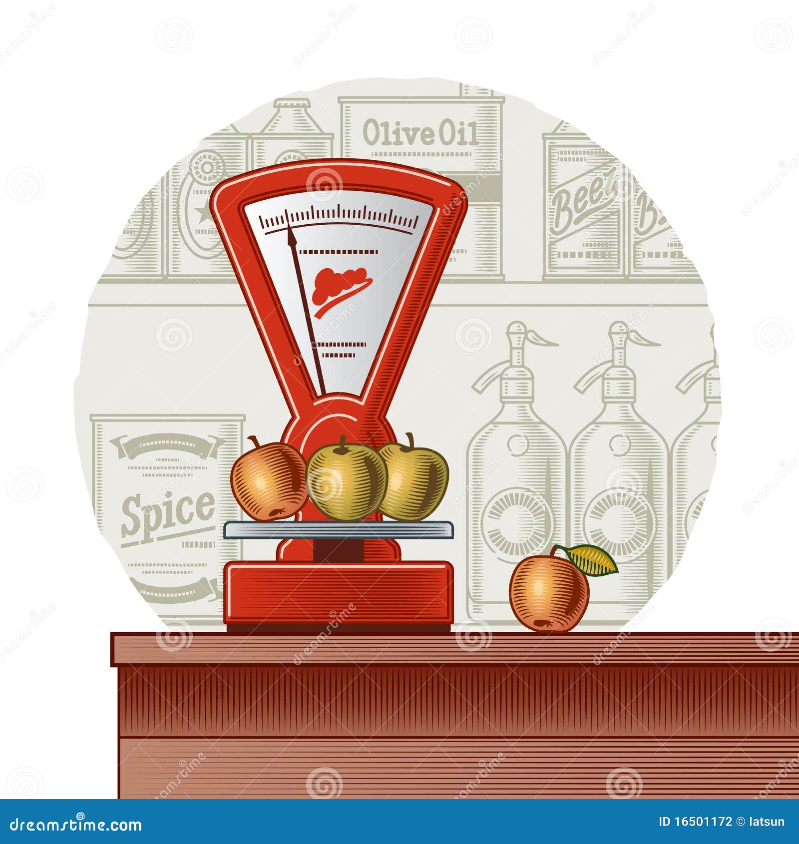 Retro Scales Icon Digital Green Vector Illustration | CartoonDealer.com ...