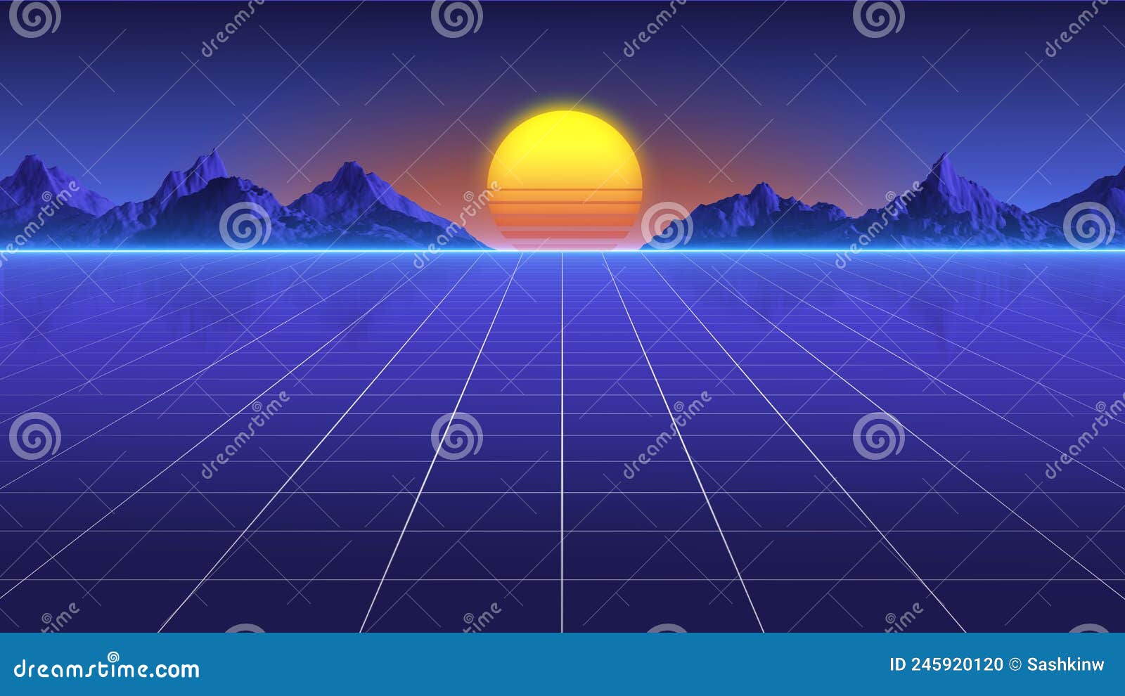 Retro Sci-Fi Background. Digital Cyber Surface Concept Stock ...