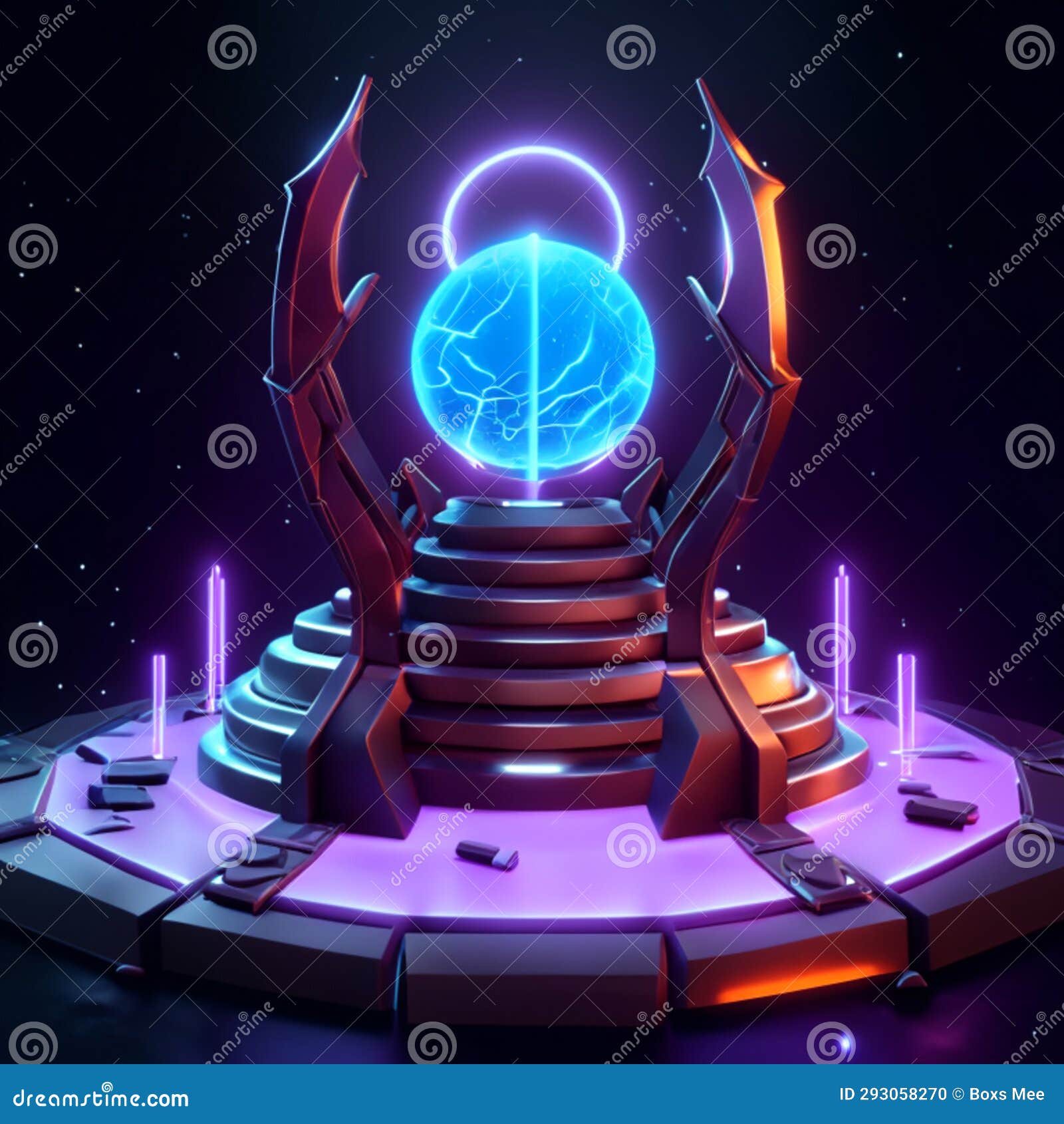 Retro Sci-Fi Vector Illustration. Futuristic Sci-Fi Background ...