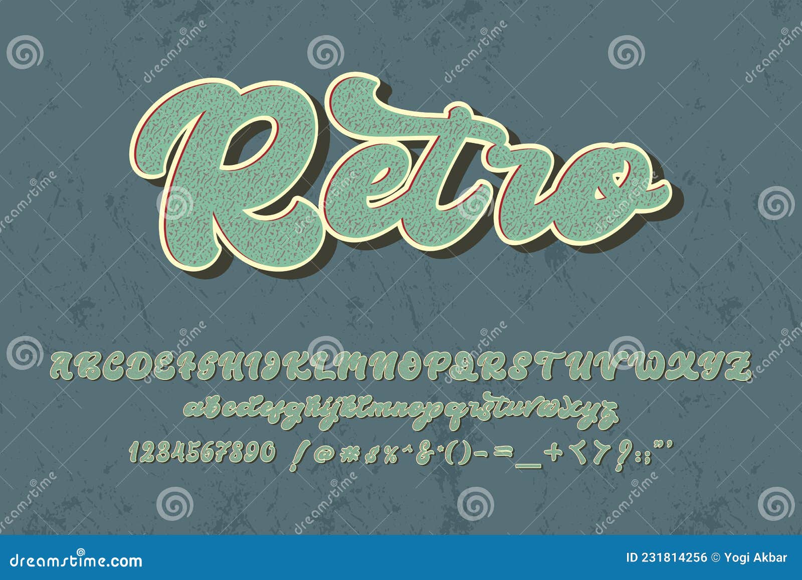 Retro Script Hand Writing Editable Text Effect and Text Style Alphabets ...