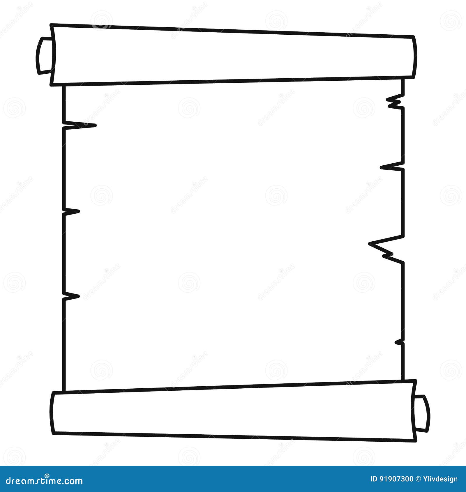 Retro Scroll Paper Icon Outline Stock Vector - Illustration of isolated ...