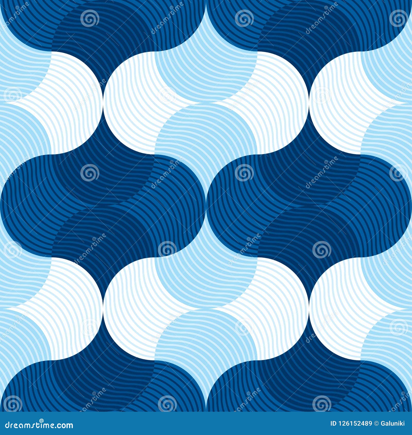 Retro Sea Water Abstract Geometry Seemless Pattern Stock Illustration ...