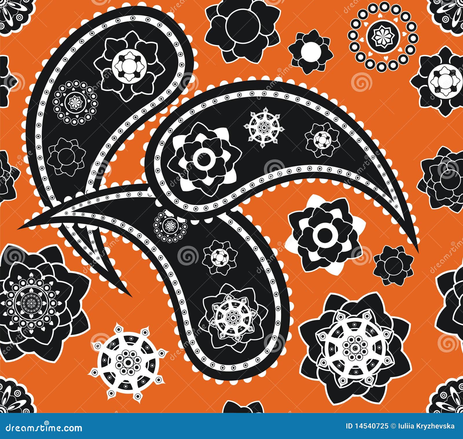 Seamless Indian Pattern. Bright Repeating Background In The Style Of ...