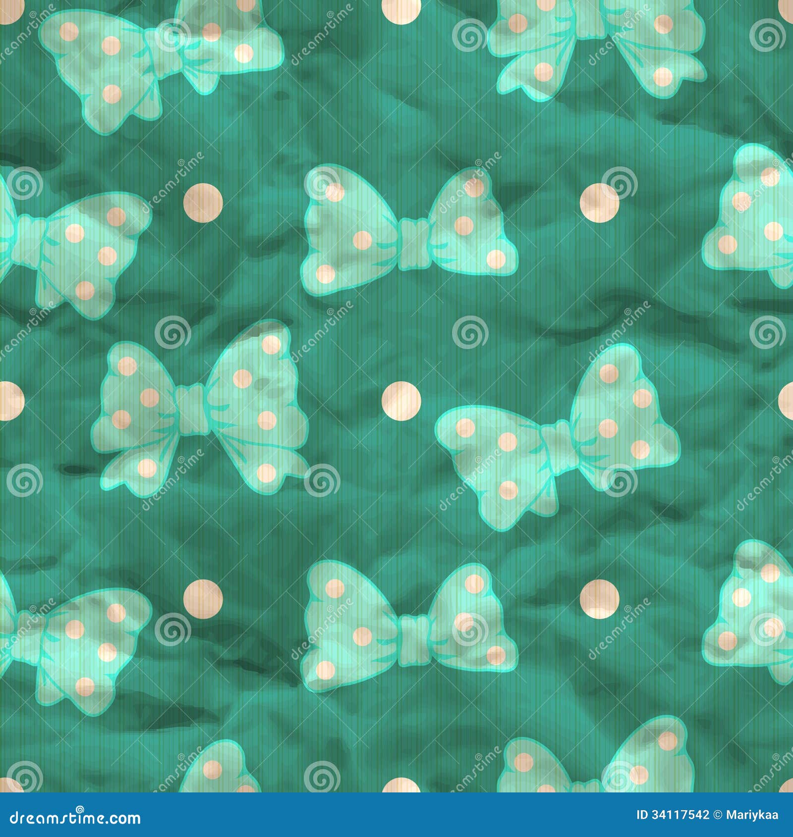 Retro Seamless Pattern with Blue Bows Stock Vector - Illustration of ...