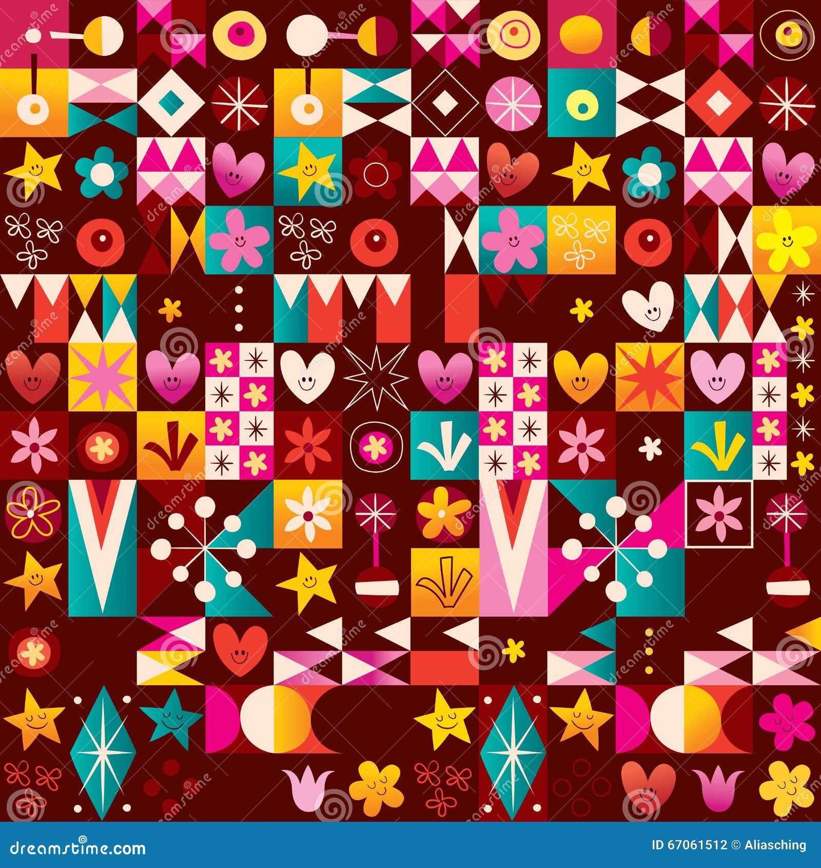 Retro seamless pattern stock vector. Illustration of swatch - 67061512