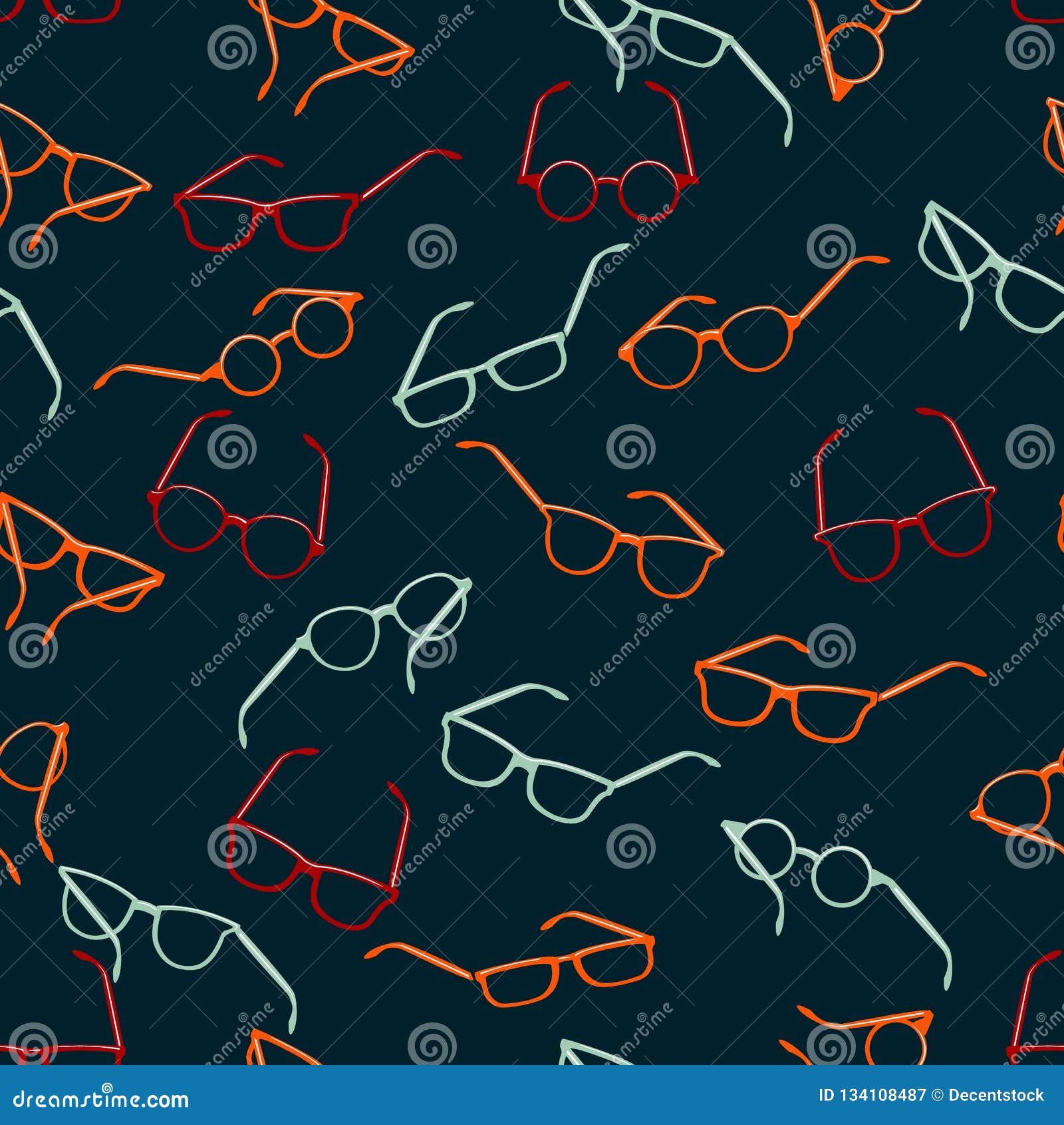 Retro Seamless spectacles stock vector. Illustration of design - 134108487