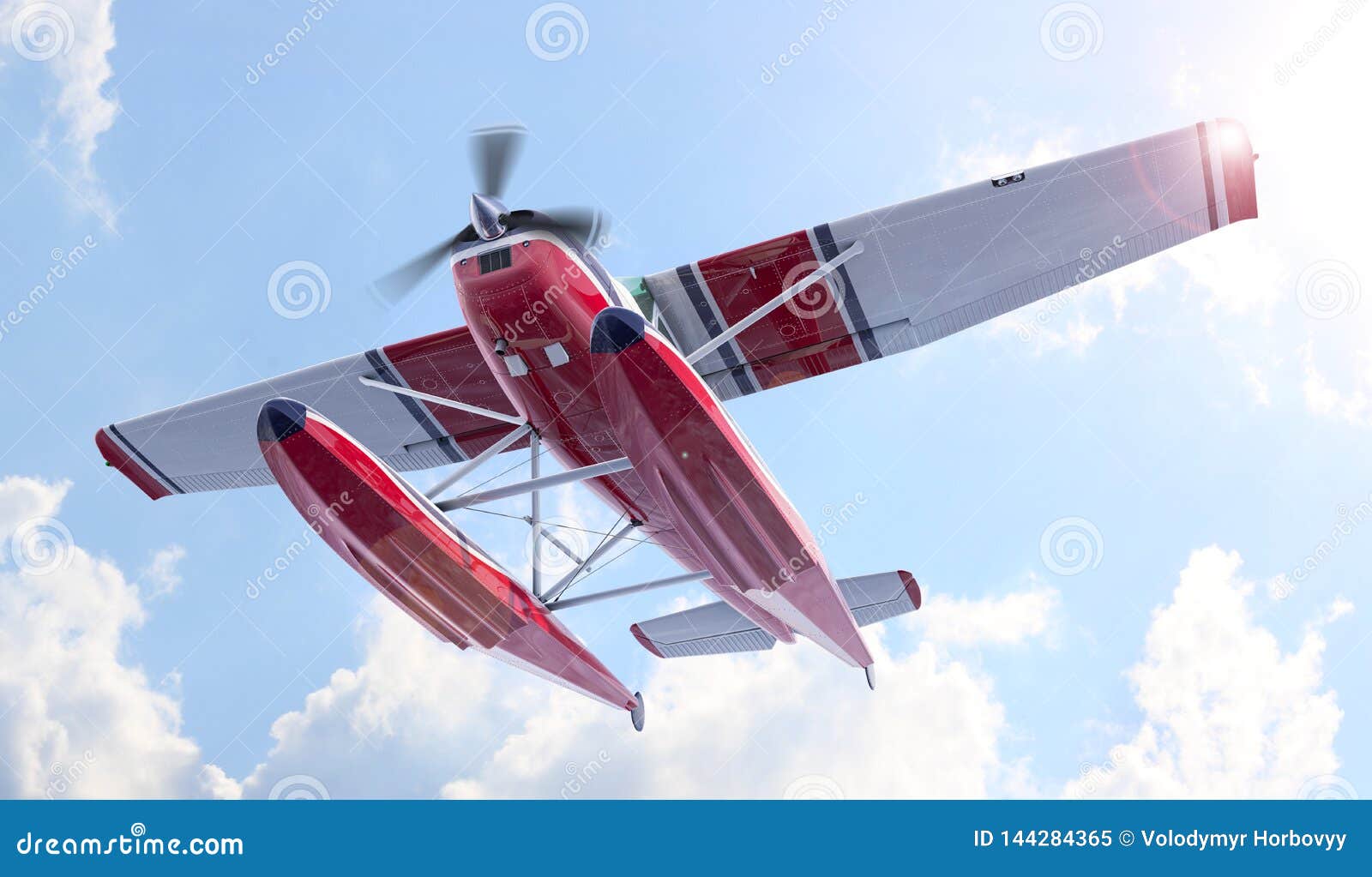 Retro Seaplane Illustration Cartoon Vector | CartoonDealer.com #65280207