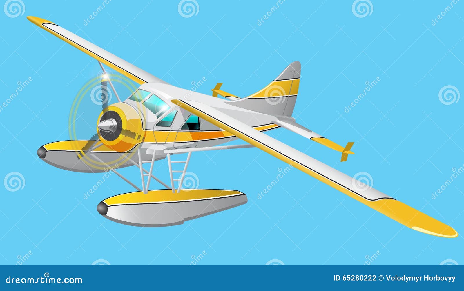Retro Seaplane Illustration Stock Vector - Illustration of swim ...