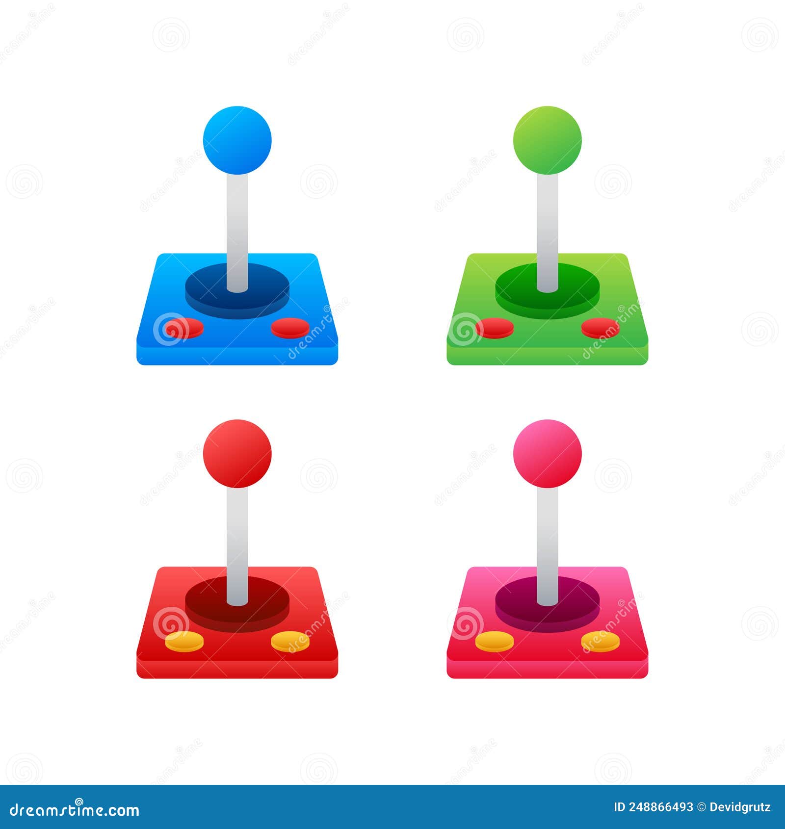 Retro Set for Video Game Design. Flat Cartoon Vector Icon Set with ...