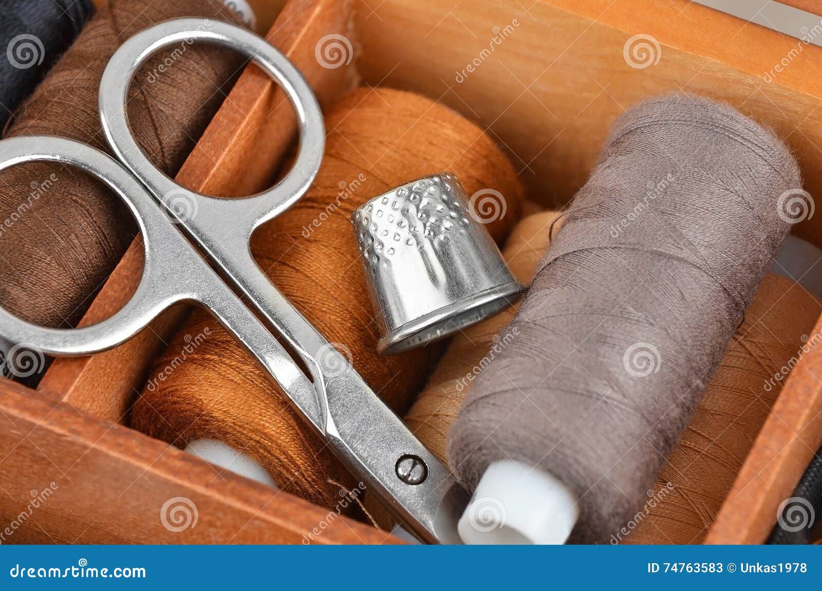 Retro sewing kit stock image. Image of embroidery, string - 74763583