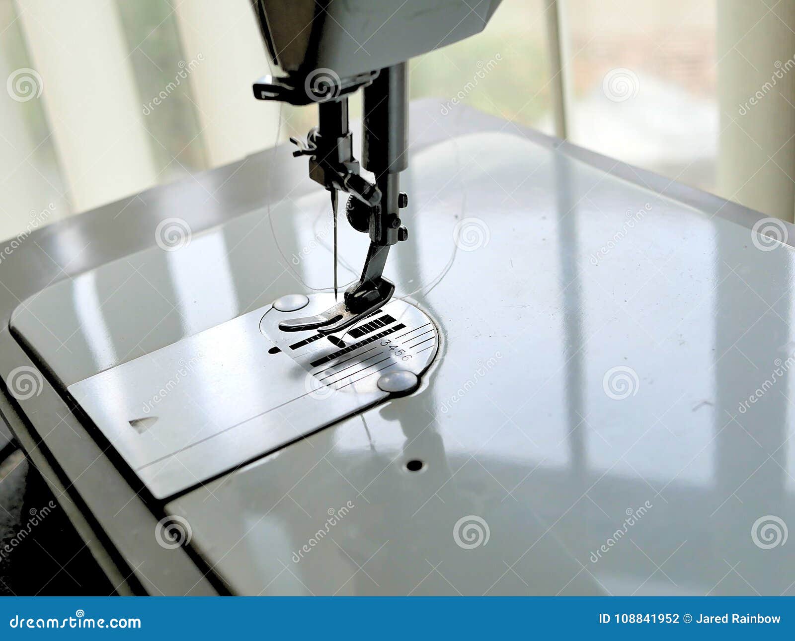 Sewing Machine Needle and White Thread in Sunlight Stock Photo - Image ...