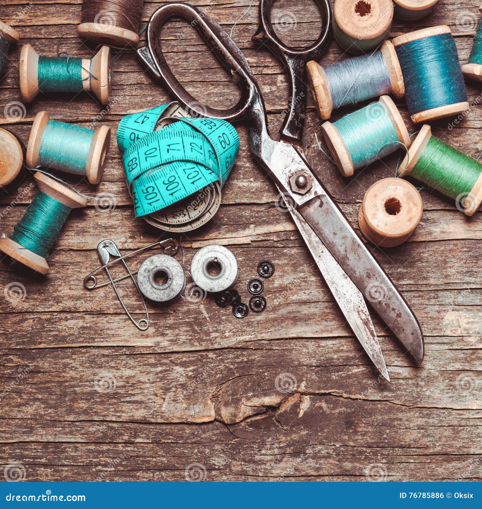 The retro sewing stock photo. Image of fabric, handmade - 76785886