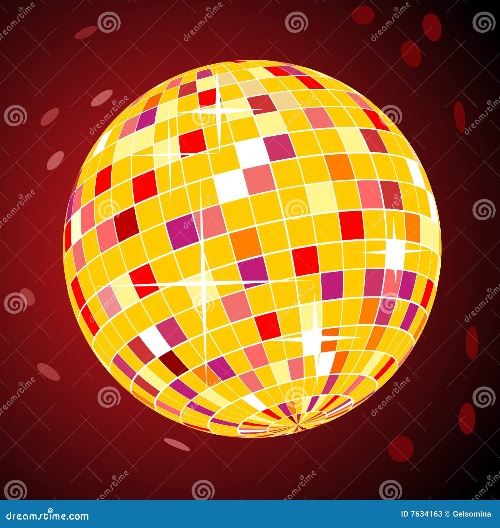 Retro Sfera Della Discoteca Di Vettore Illustrazione Vettoriale ...