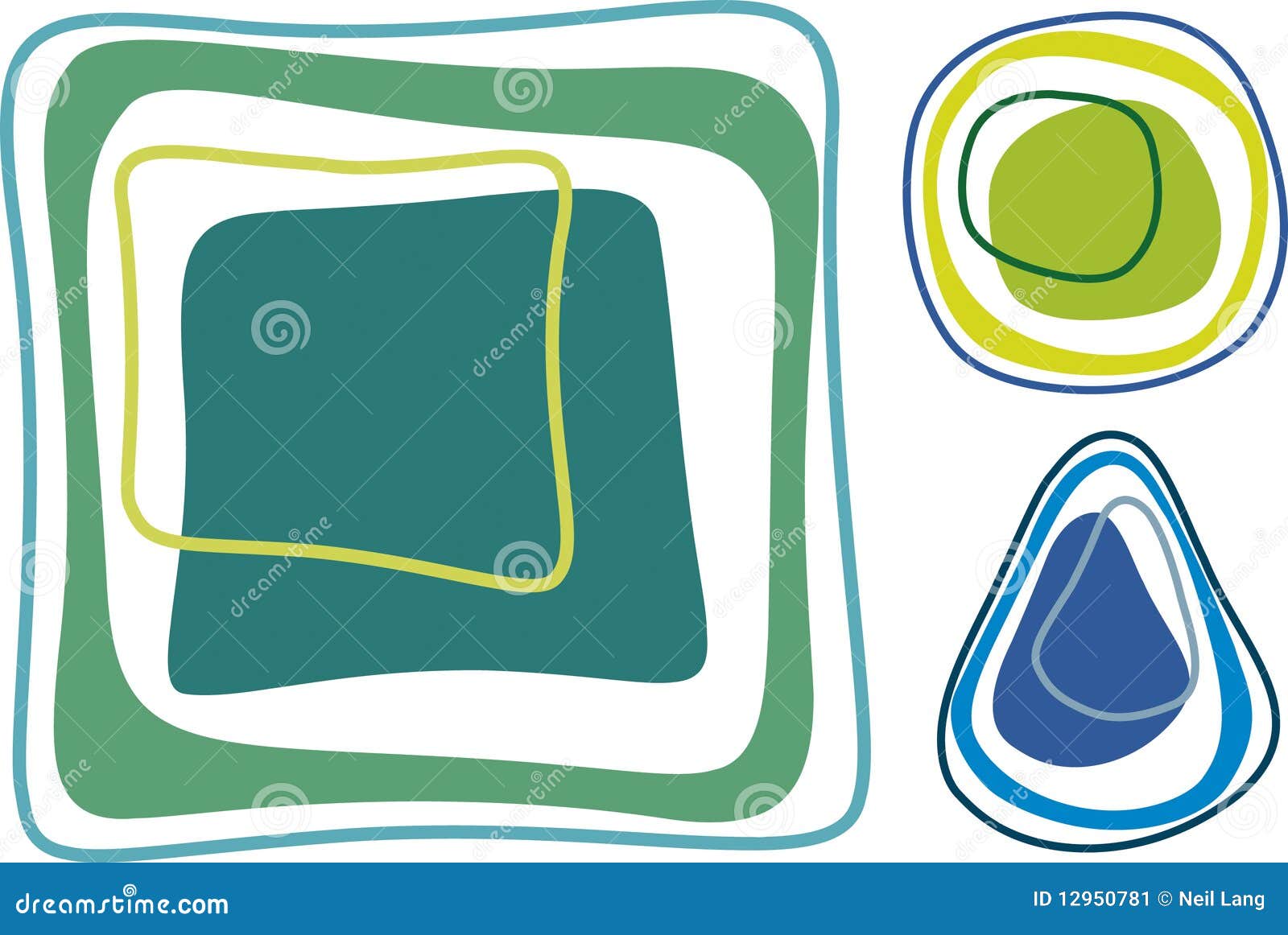 Retro shapes stock vector. Illustration of repeat, overlap - 12950781