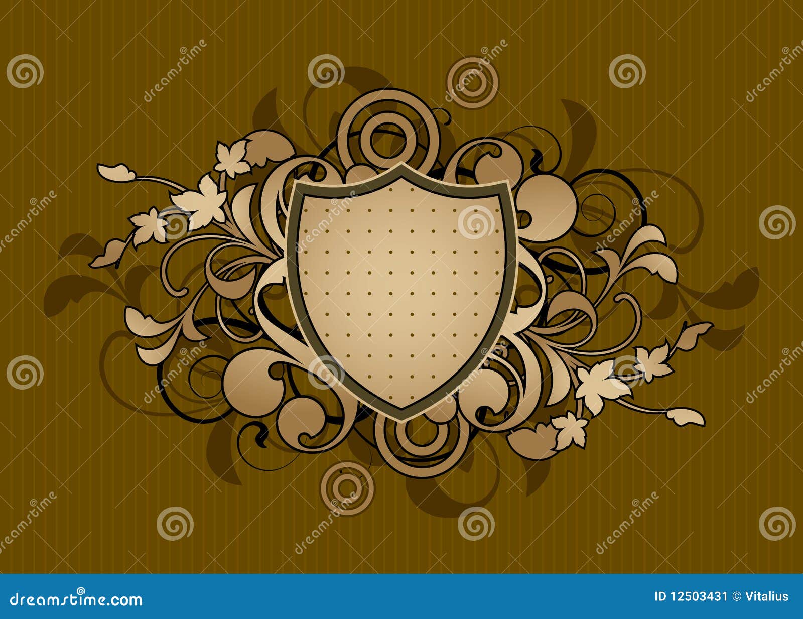 Retro shield stock vector. Illustration of blooming, shield - 12503431