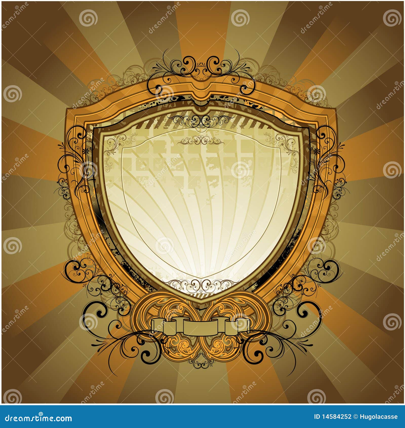 Retro shield stock vector. Illustration of flourishes - 14584252