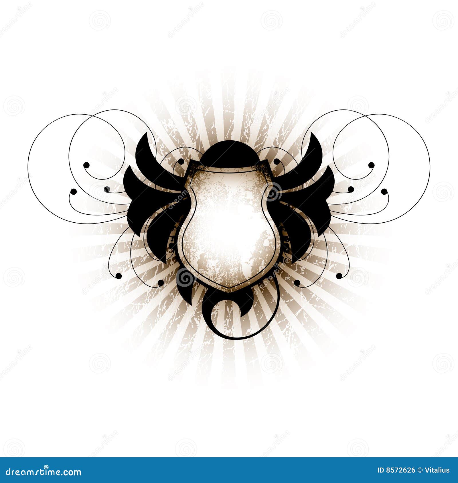 Retro shield stock vector. Illustration of antique, flourishes - 8572626
