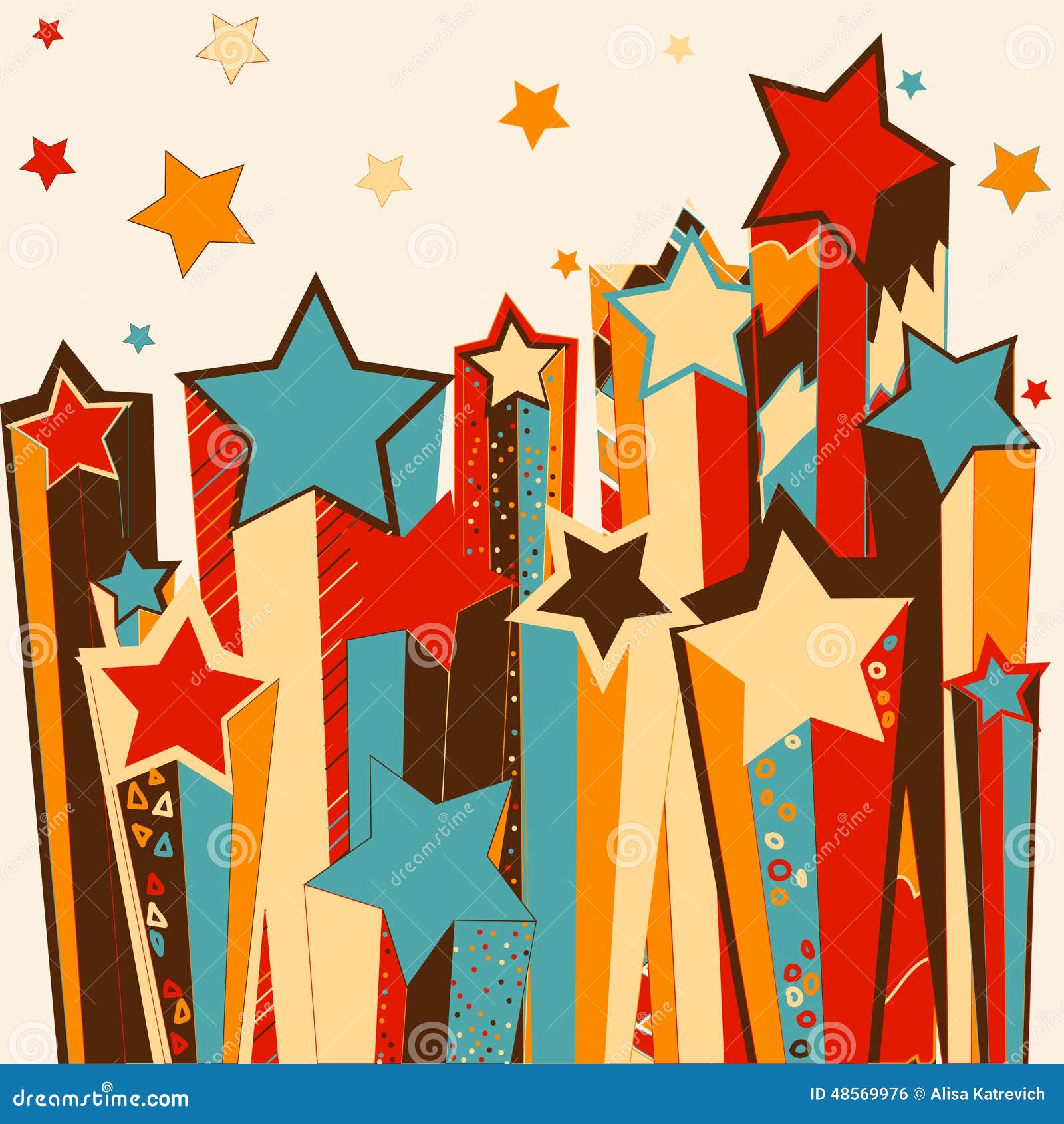 Retro Shooting Stars. Vector Illustration. Stock Vector - Illustration ...