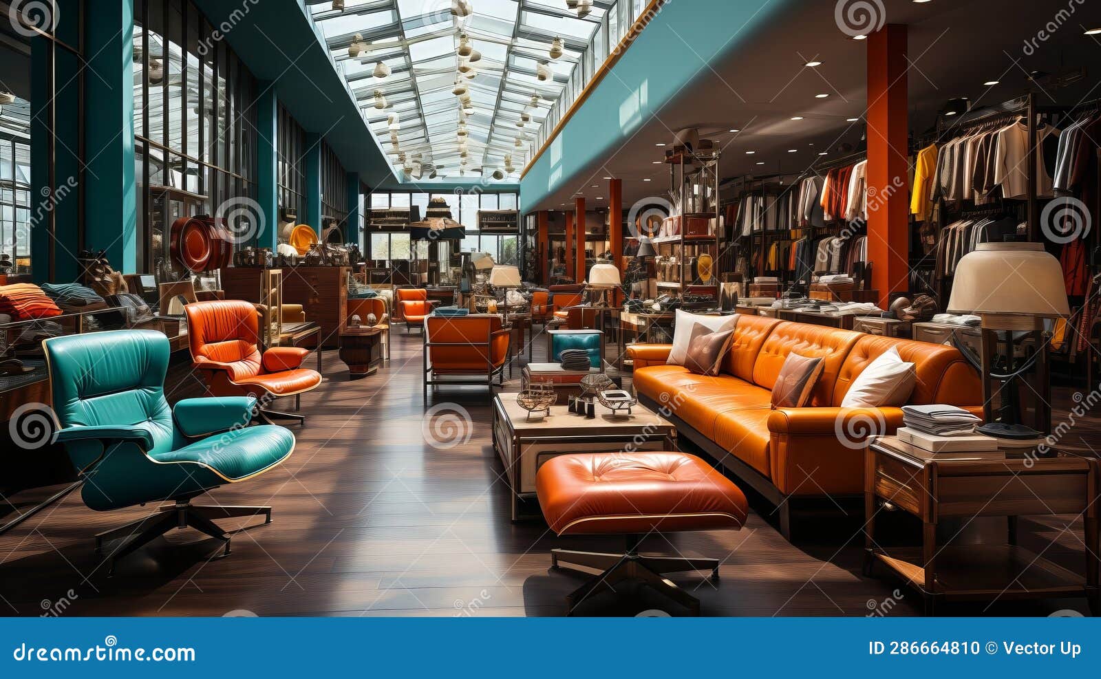 Retro Shop Interior Concept. Generative AI. Stock Photo - Image of ...