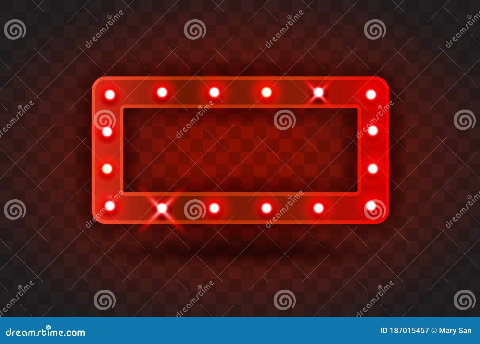 Retro SHOW TIME Rectangle Frame Signs Realistic Vector Illustration ...
