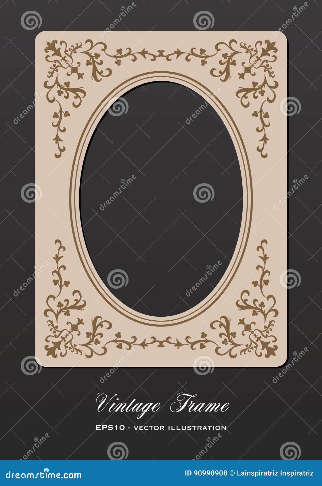 Retro sier ovaal kader vector illustratie. Illustration of kaders ...