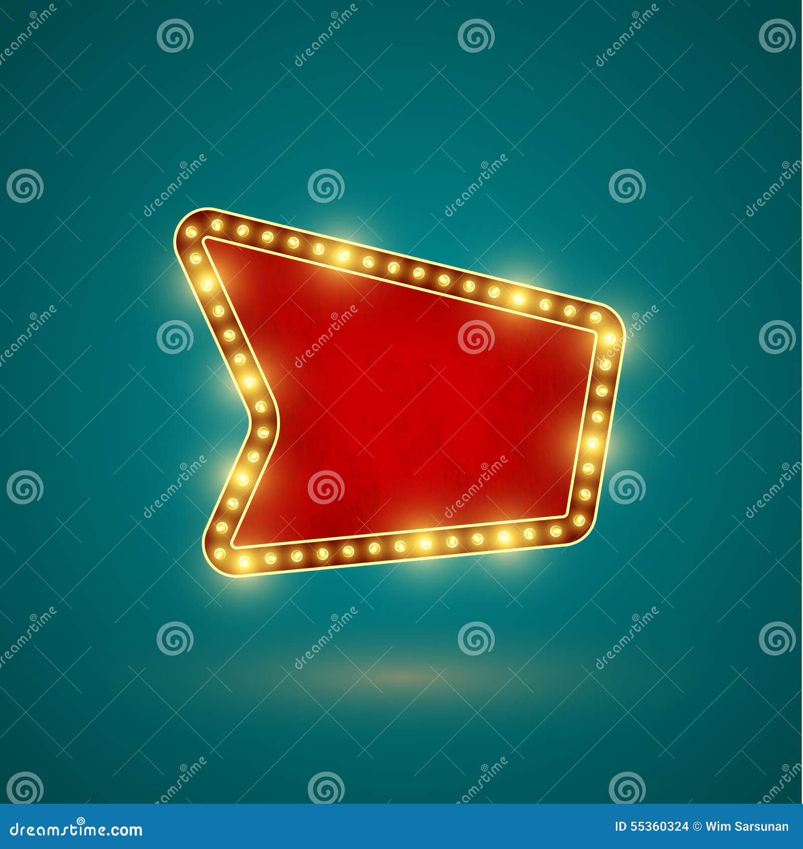 Retro Sign with Realistic Lamps Stock Vector - Illustration of ...