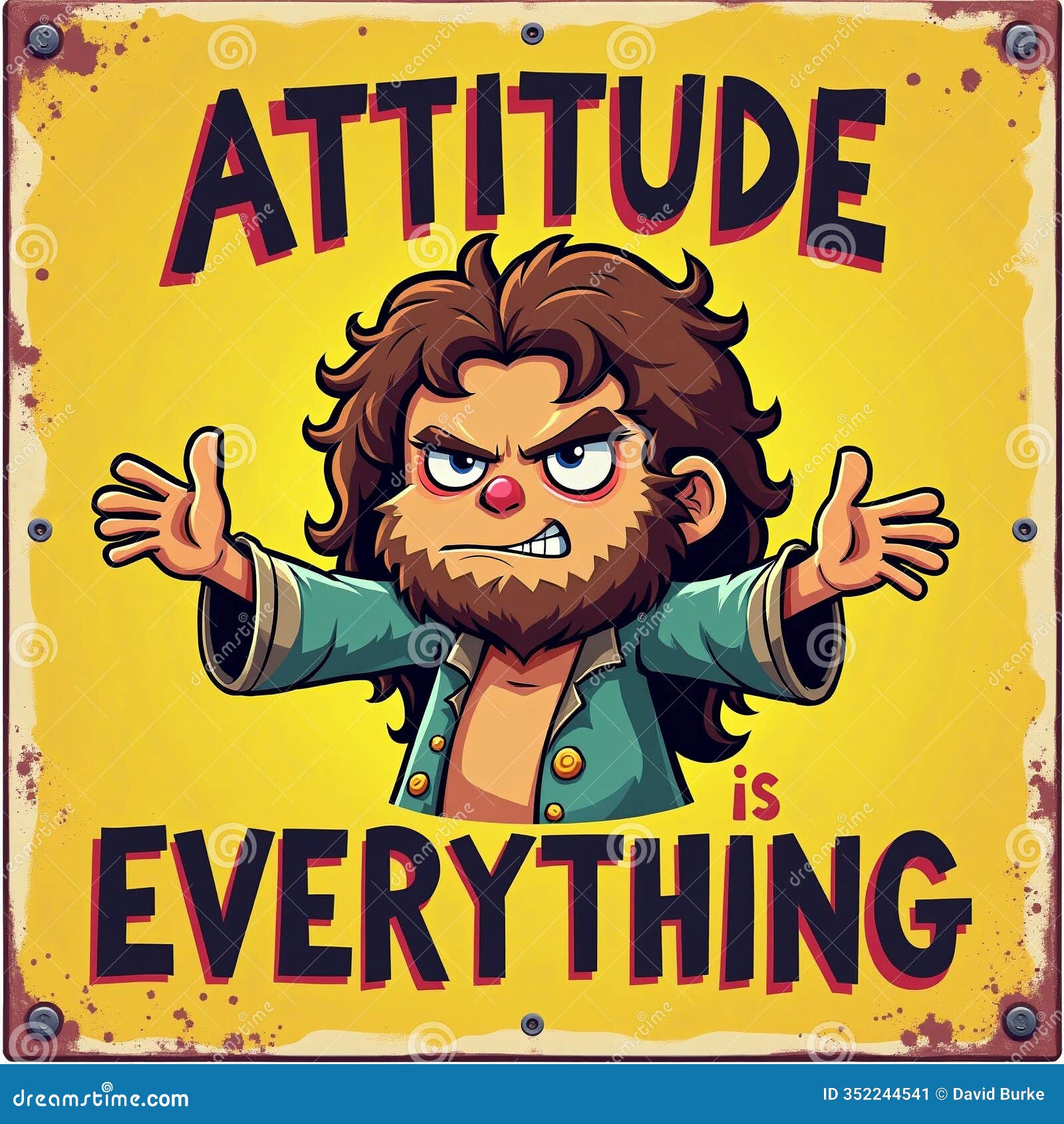 Retro Sign Text Positive Attitude Everything Control Negative Mood ...