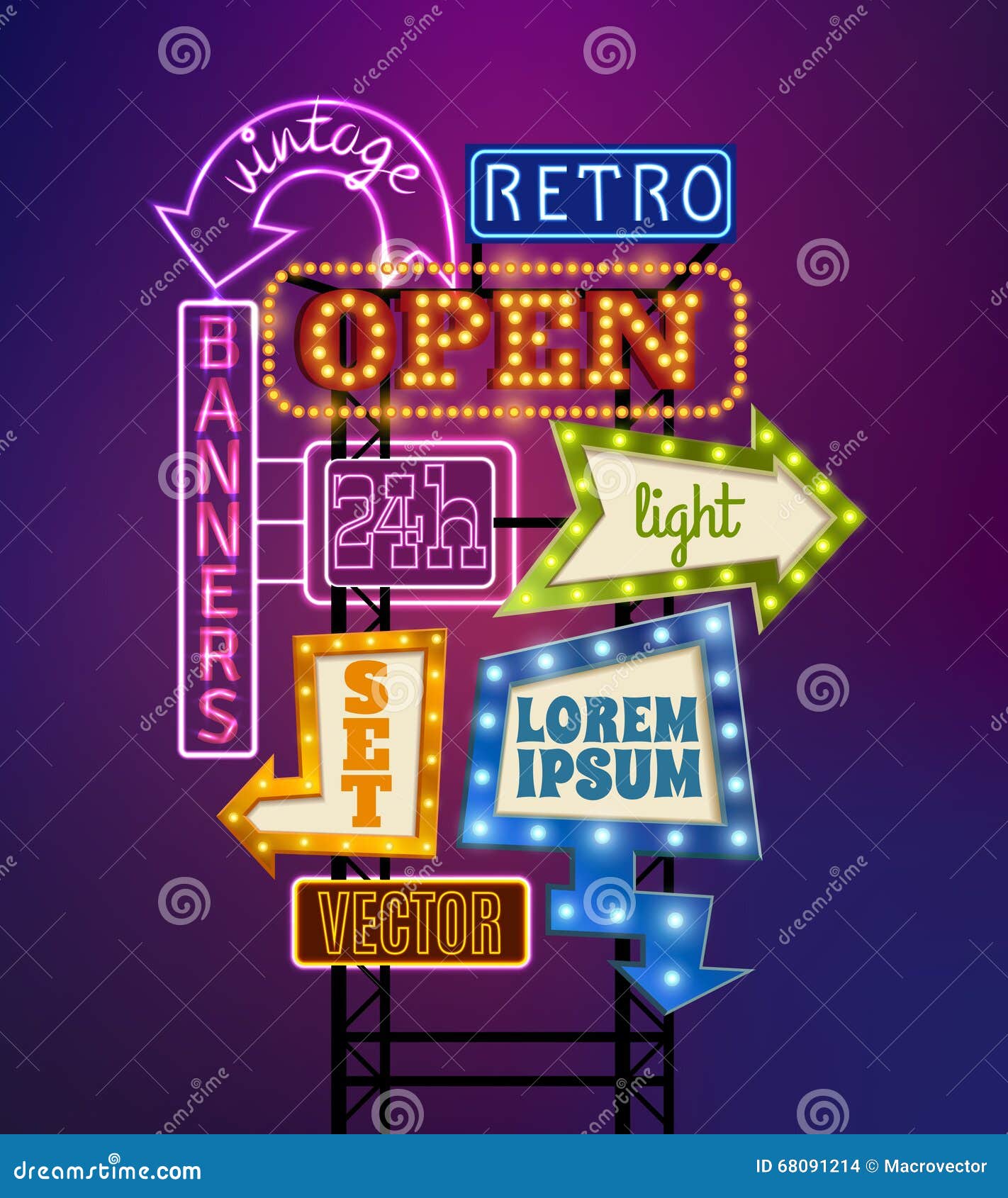 Retro Signboard Illustration Stock Vector - Illustration of marketing ...