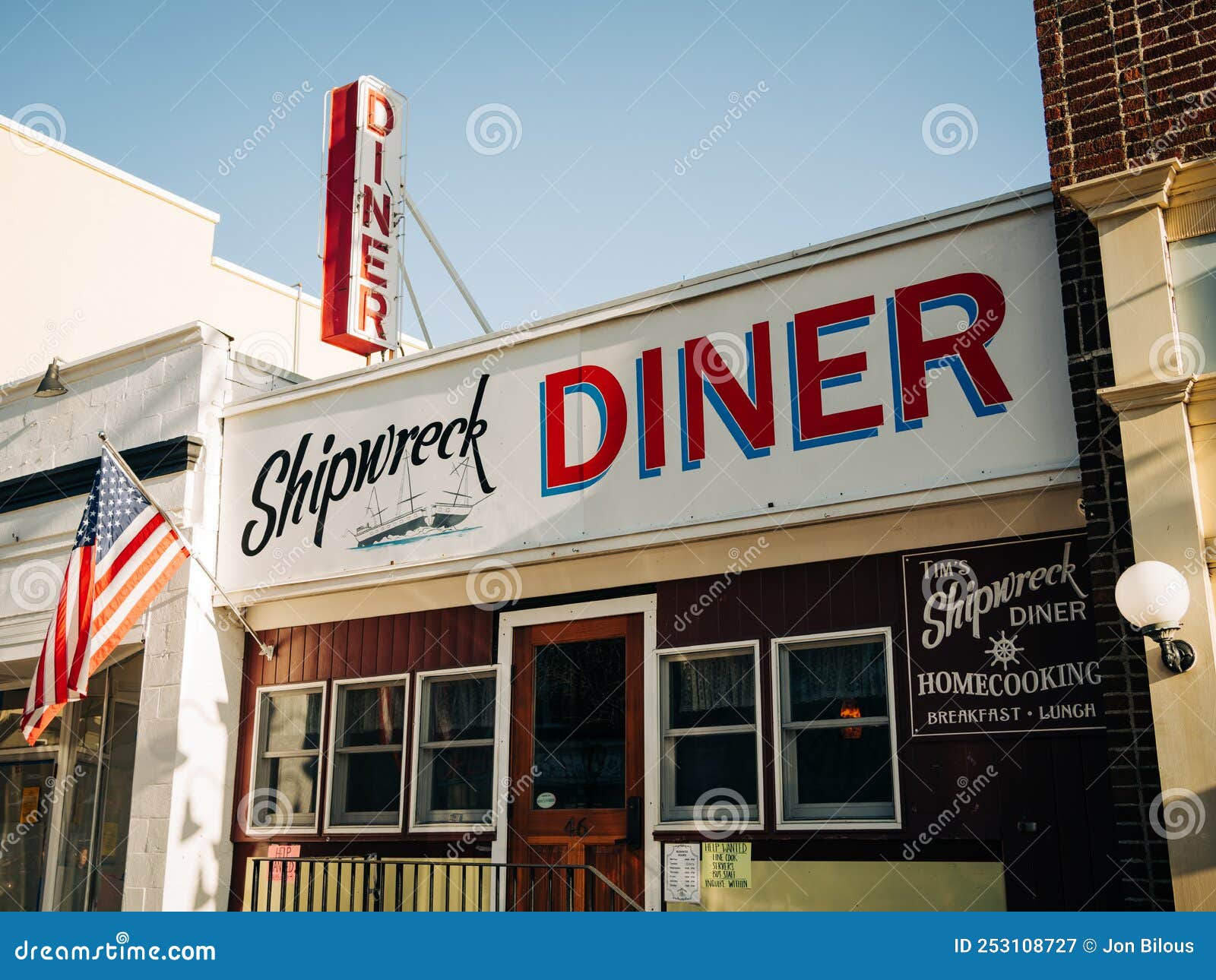 Retro Signs at Tims Shipwreck Diner, Northport, New York Editorial ... Retro Signs at Tims Shipwreck Diner, Northport, New York Editorial ...