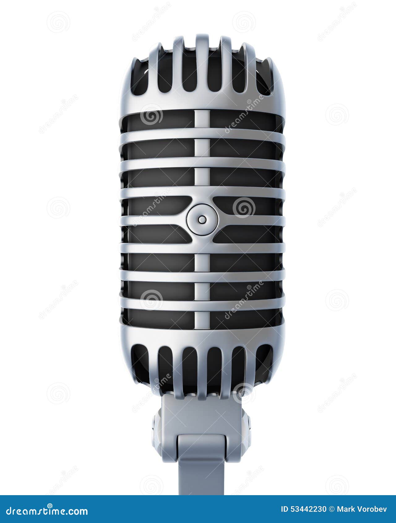 Retro silver microphone stock illustration. Illustration of object ...